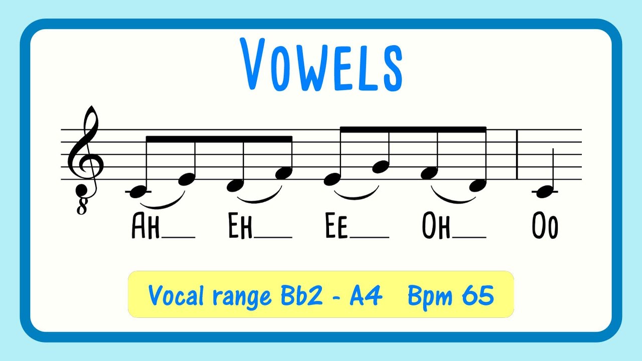 Vowels Singing Exercise Intervals of Thirds - Ah Eh Ee Oh Oo MALE - YouTube