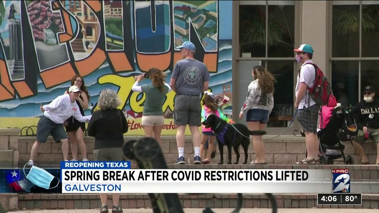 Spring break in Galveston after COVID-19 restrictions lifted - YouTube