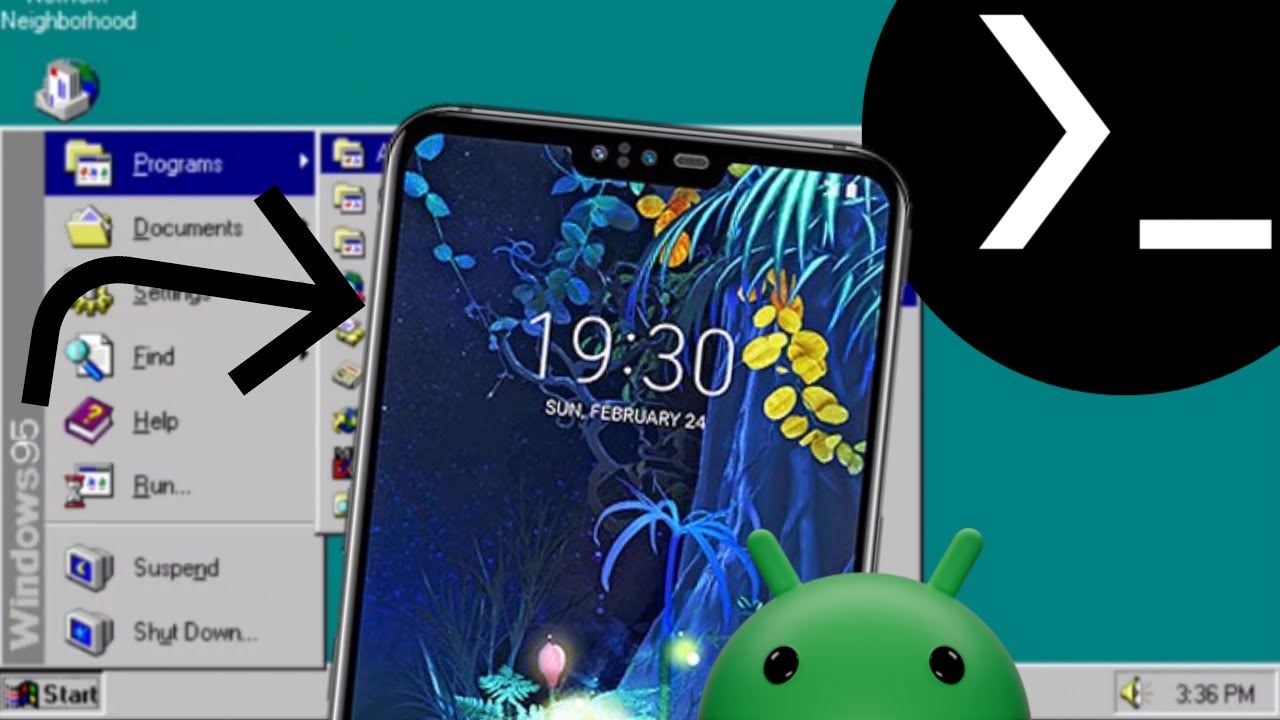 How to run Windows 95 on Android phones with Termux - YouTube