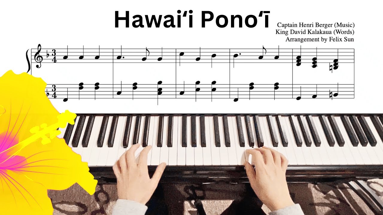 Hawaiʻi Ponoʻī (Anthem of Hawaii) - Piano Solo - YouTube