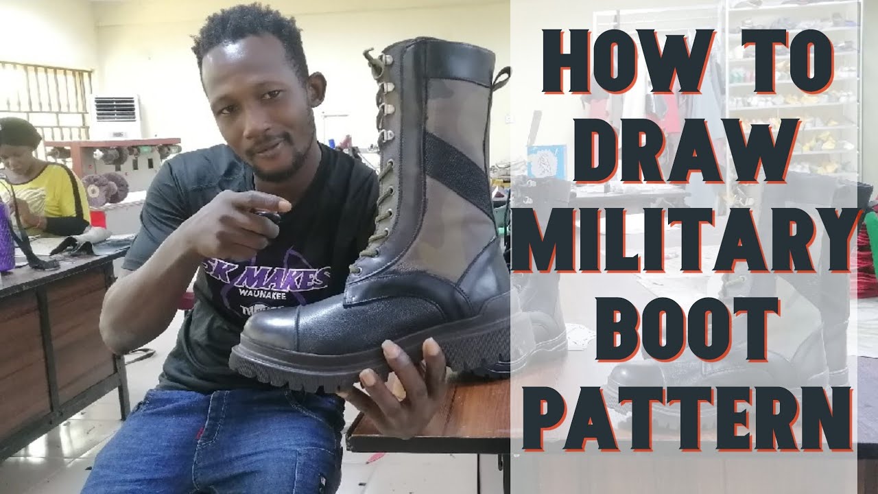 military boot pattern drafting - YouTube