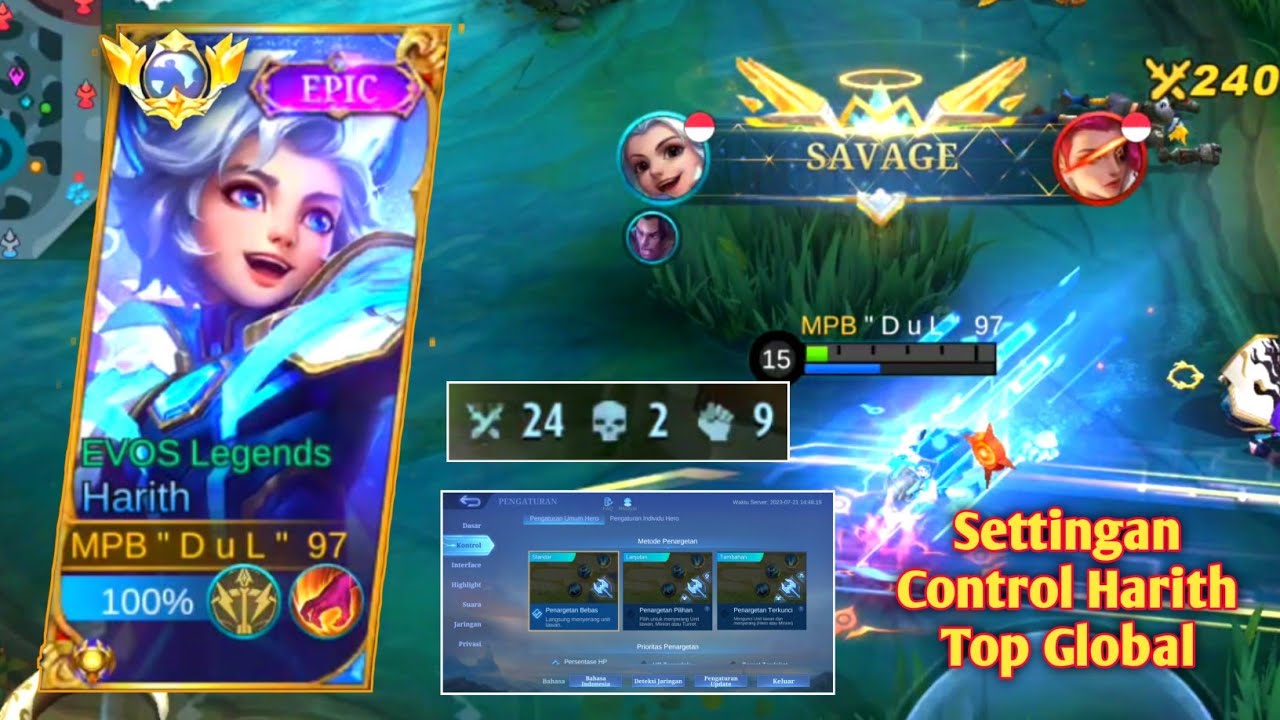 Ini Dia Settingan Control Harith Top Global ! Auto Savage ! Gameplay ...