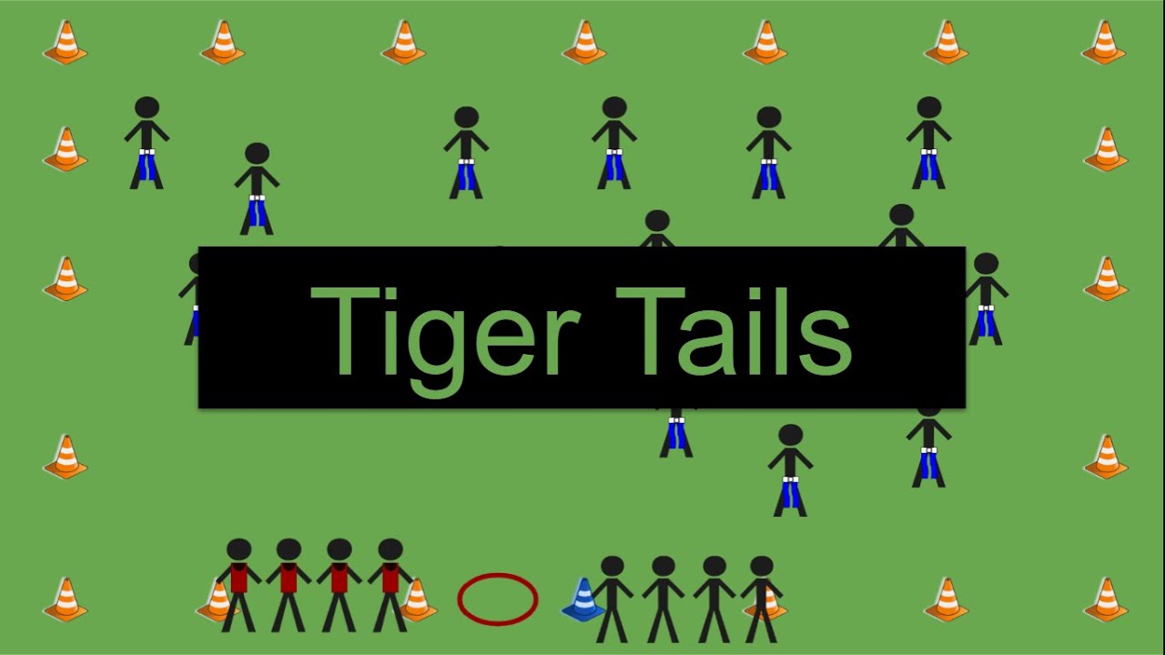 Elementary P.E. Games: Tiger Tails (Tag Games) - YouTube