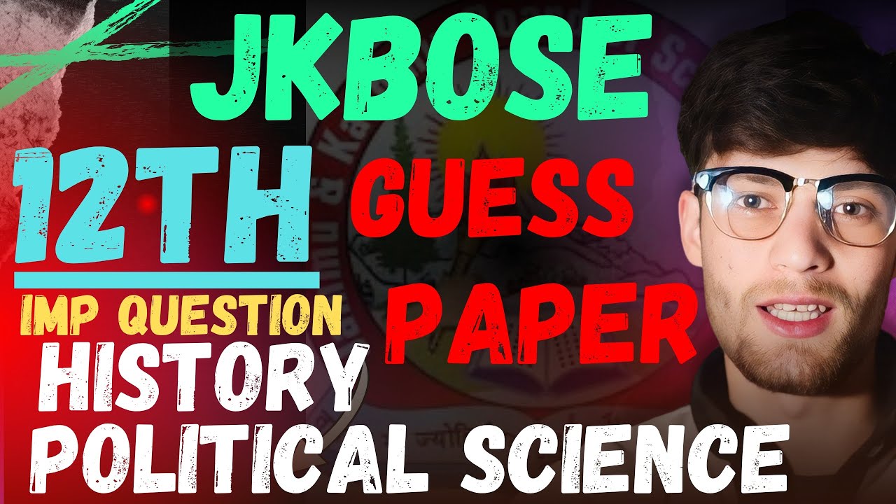 12th History Guess Paper😱 Political Science Guess Jkbose Important ...
