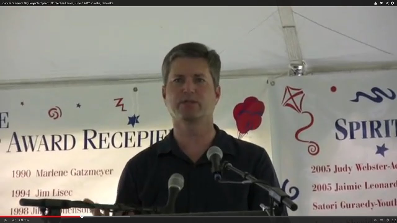 Cancer Survivors Day Keynote Speech with Dr Stephen Lemon - YouTube