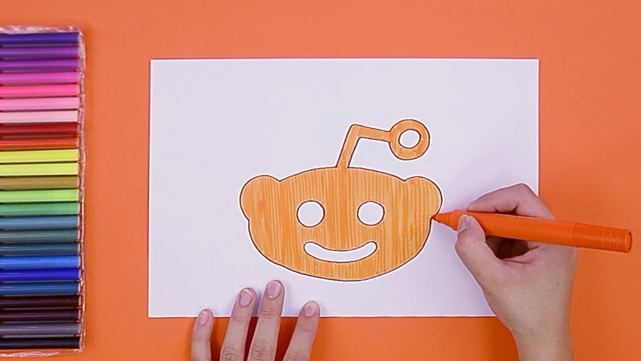 How to draw the Reddit Logo - YouTube