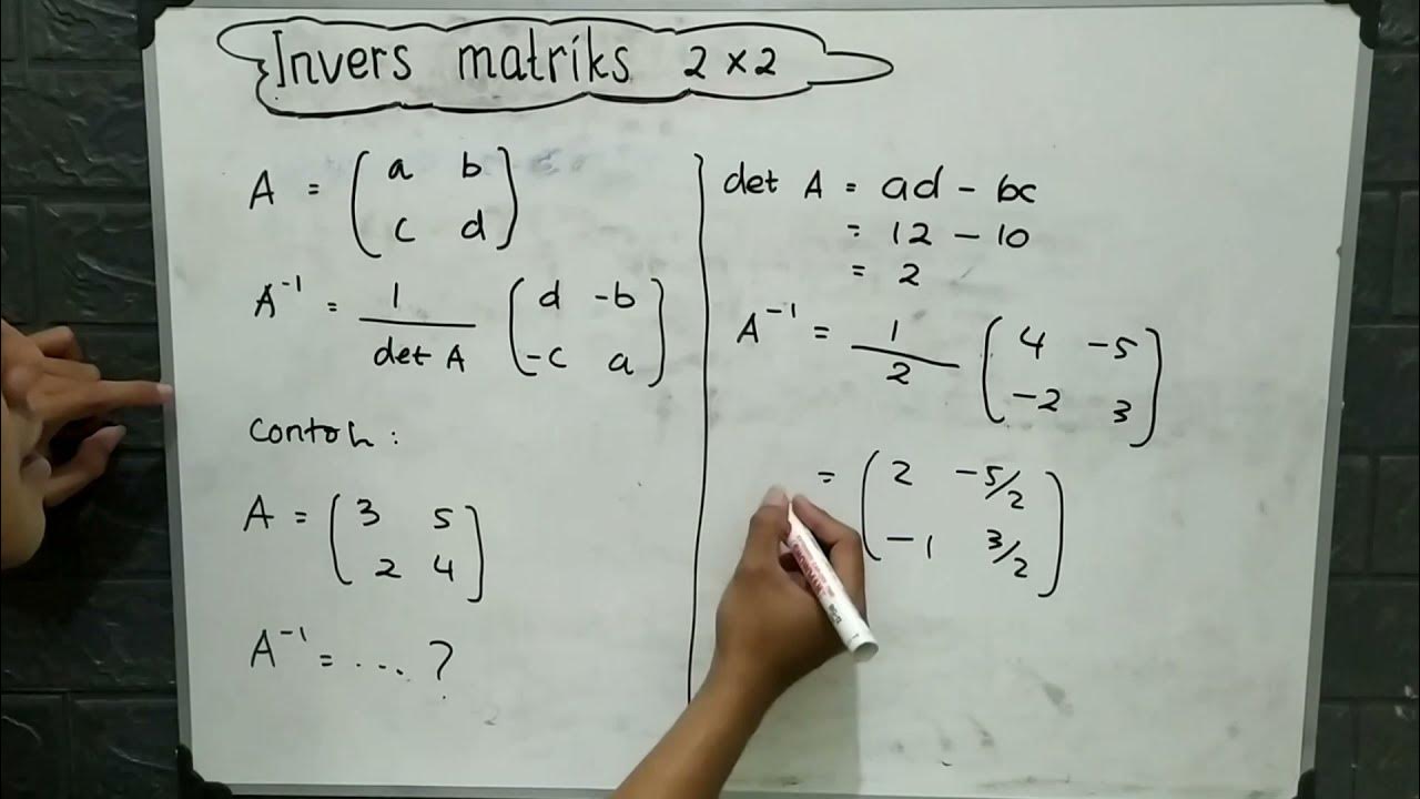 cara menentukan invers matriks 2x2 - YouTube