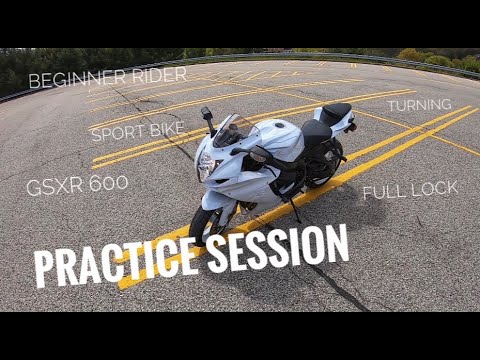 Full lock turn practice on sport bike (first motorcycle) - YouTube