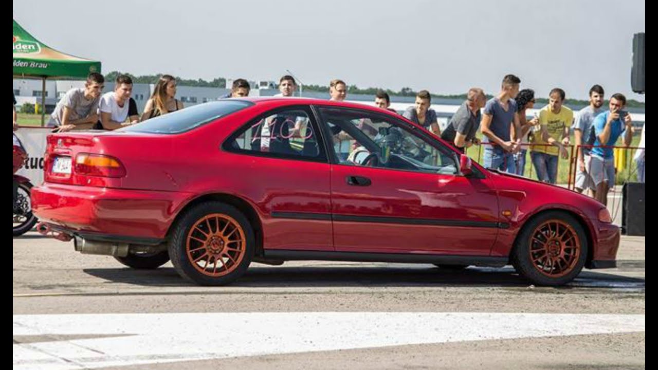 Honda Civic Ej1 D16z6 Sohc vs Honda Crx II D16z5 Dohc - Drag race ...