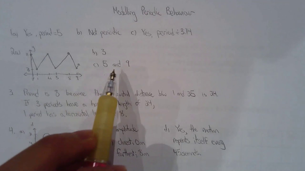 MCR3U 5.1b Modeling Periodic Behaviour Homework Solutions - YouTube