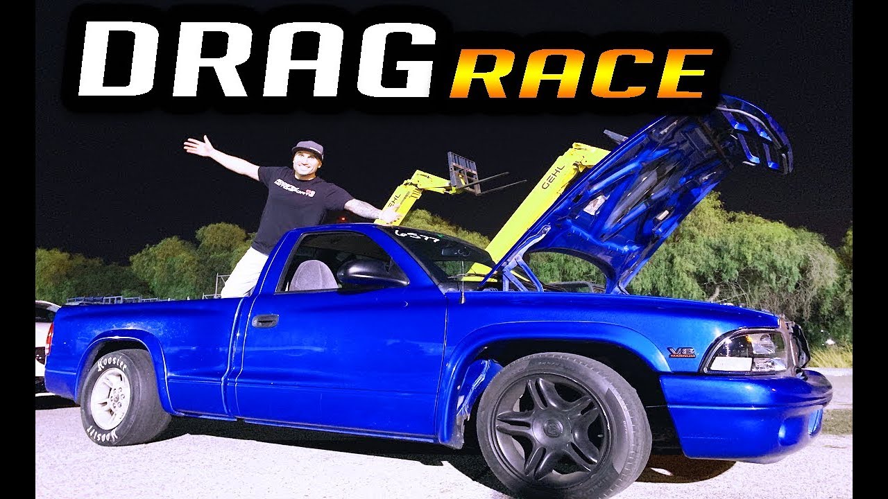 Drag Racing the Dodge Dakota RT on Hoosier Slicks - YouTube