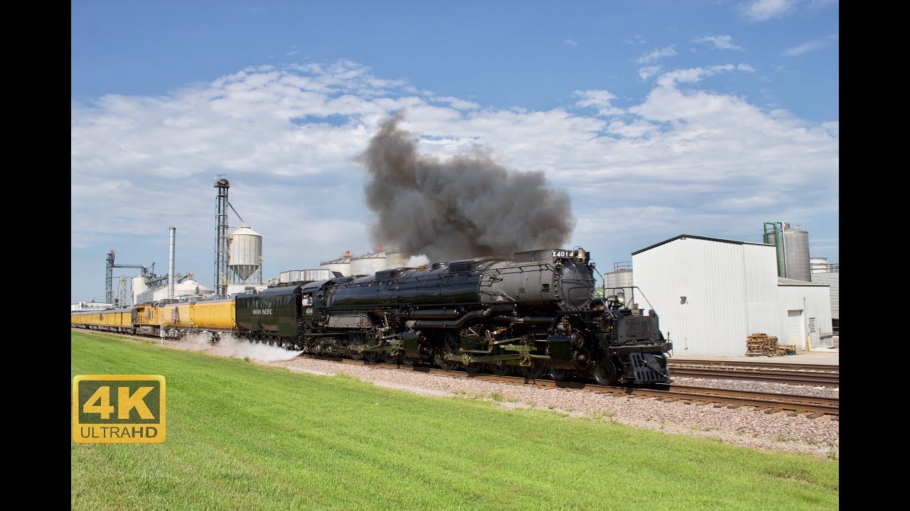 ⁴ᴷ U.P. BigBoy #4014 The Great Race Across the Midwest Thru Iowa - YouTube