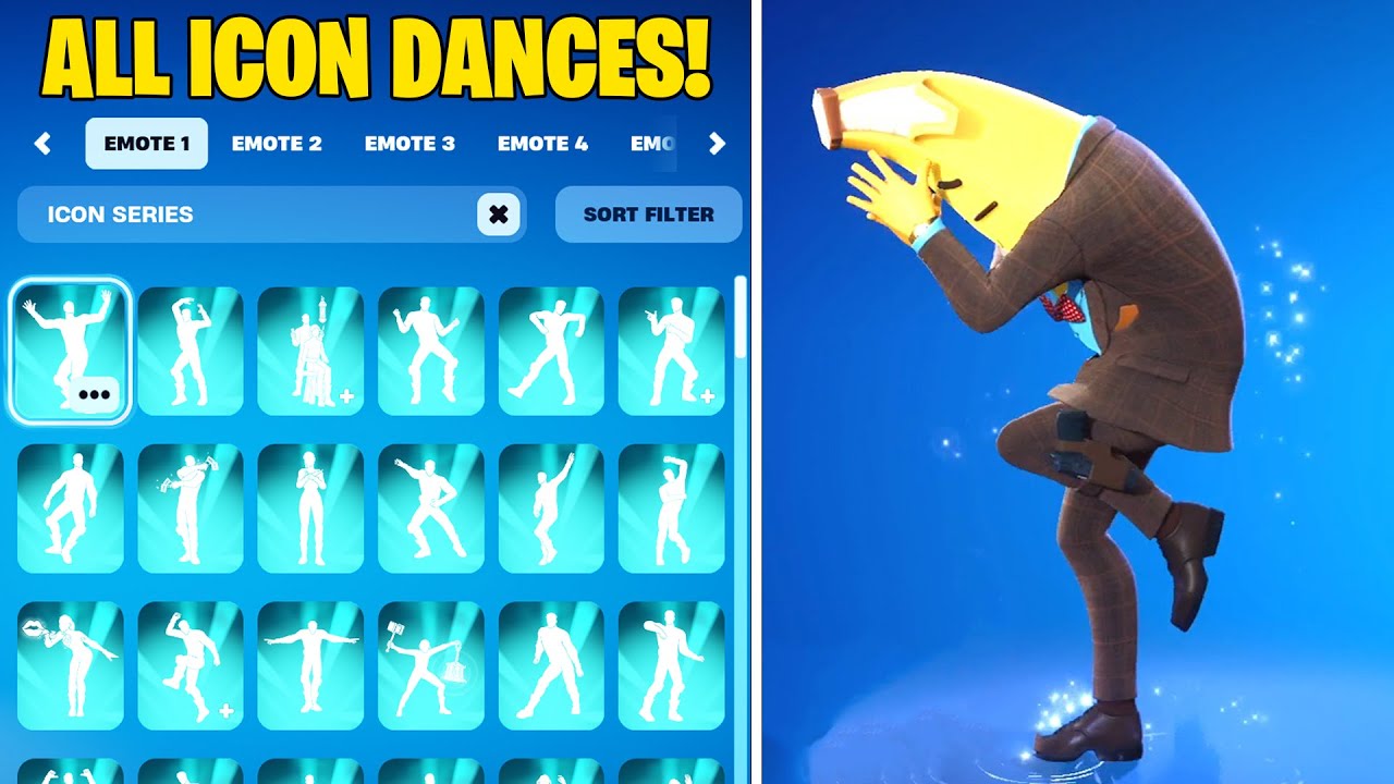 All Icon Series Dances & Emotes in Fortnite (2024) – New Skins! - YouTube