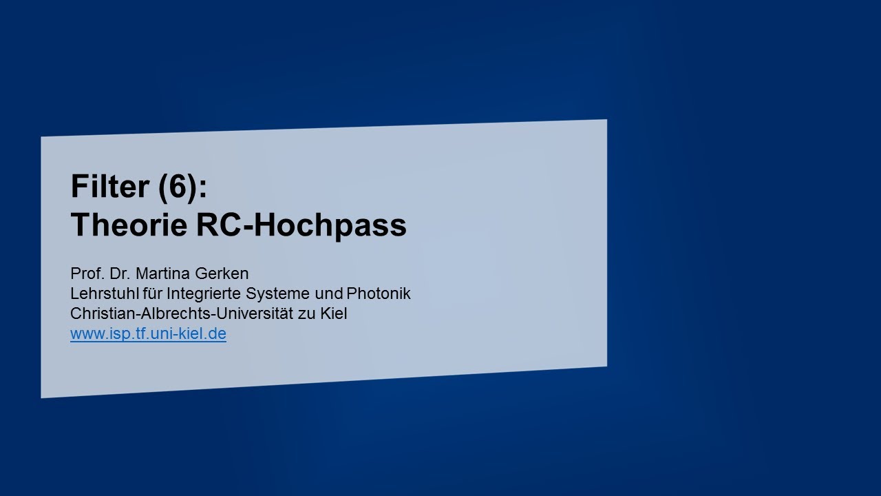 Filter (6): Theorie RC-Hochpass - YouTube