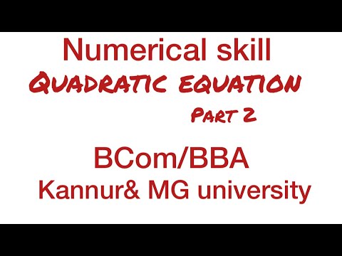 Quadratic equation part 2 - YouTube
