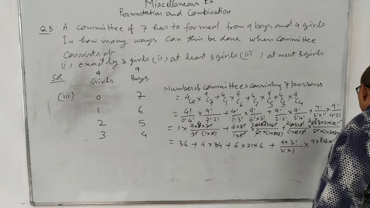 Permutations and combination miscellaneous III continued - YouTube