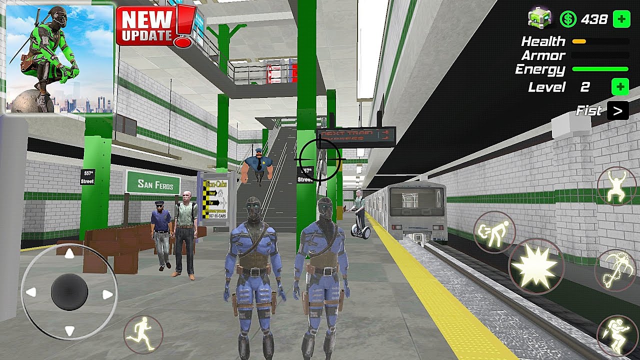 Green Rope Hero: Vegas City #2 Subway ride - GamePlay - YouTube