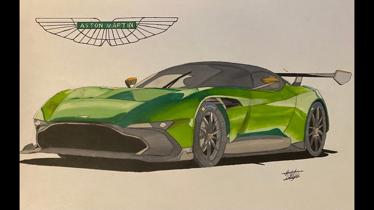 Drawing a CRAZY Aston Martin VULCAN!! (**REALISTIC**) - YouTube