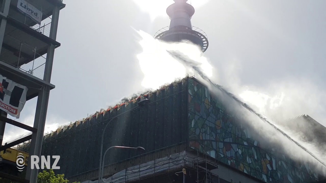 SkyCity fire still burning - YouTube