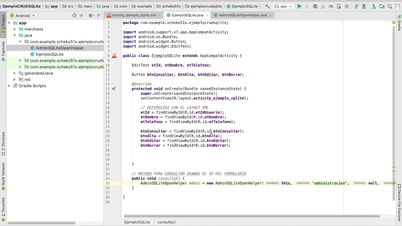 CRUD para SQLite en Android Studio Parte2 - YouTube