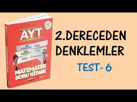 METİN YAYINLARI AYT MATEMATİK 2.DERECEDEN DENKLEMLER TEST-6 ÇÖZÜMLERİ