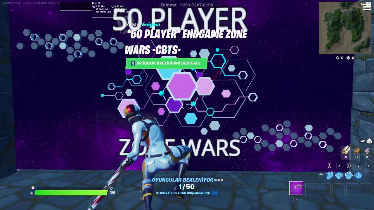 FORTNITE 50 KISILIK ZONE WARS NASIL KURULUR NASIL KATILINIR - YouTube