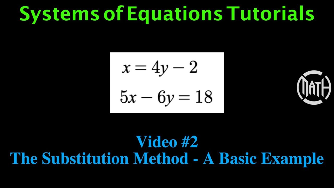 System Of Equations Video 2 The Substitution Method A Basic