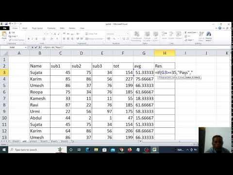 Excel Formulas| To calculate the total, average and result in Hindi, English and Kannada ...