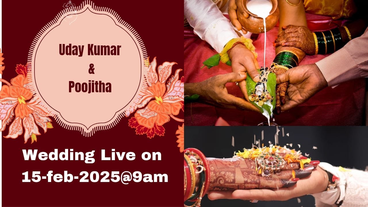 Uday Kumar With Poojitha Wedding Live On 14-Feb-2025@9Am - YouTube