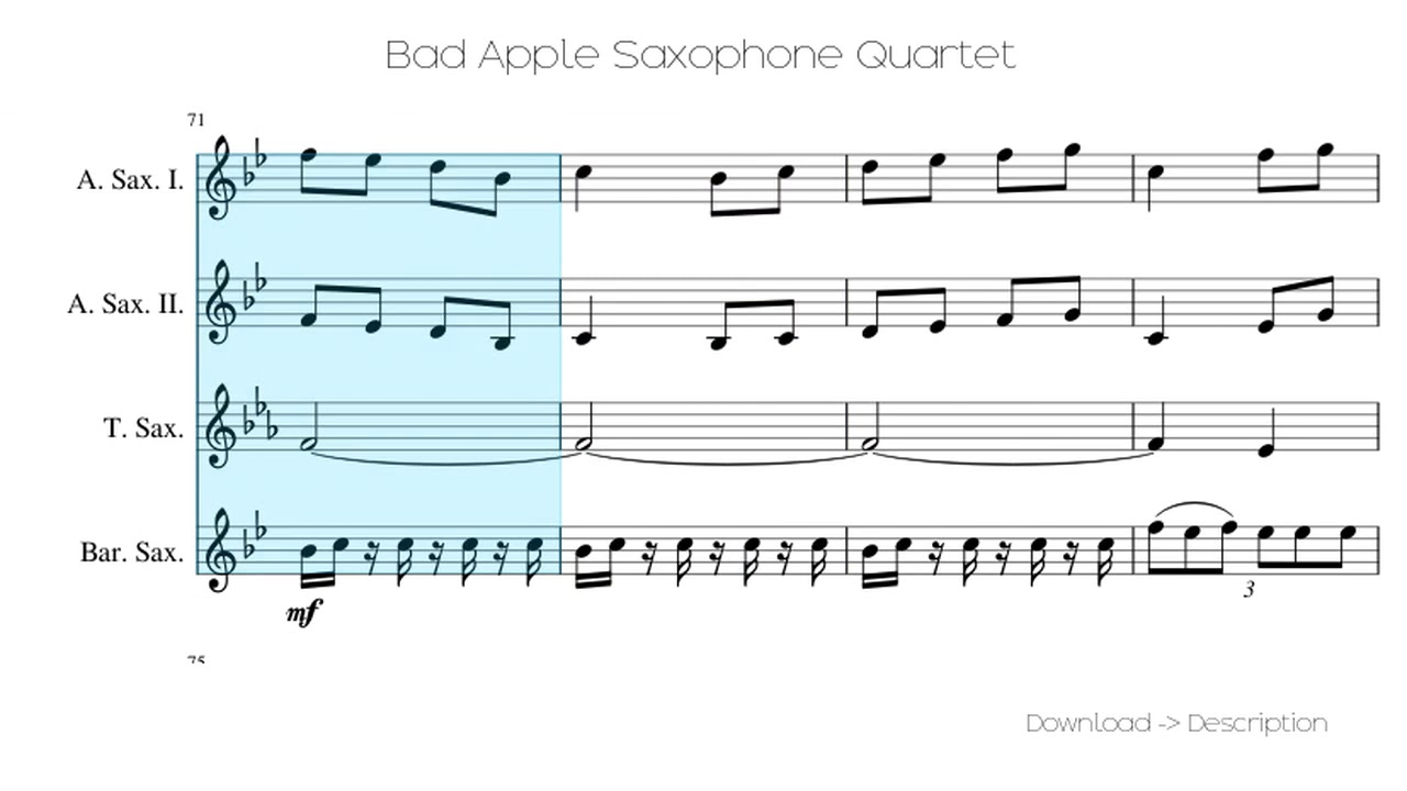 🎶 Bad Apple Saxophone Quartet 🎸🎸 - YouTube