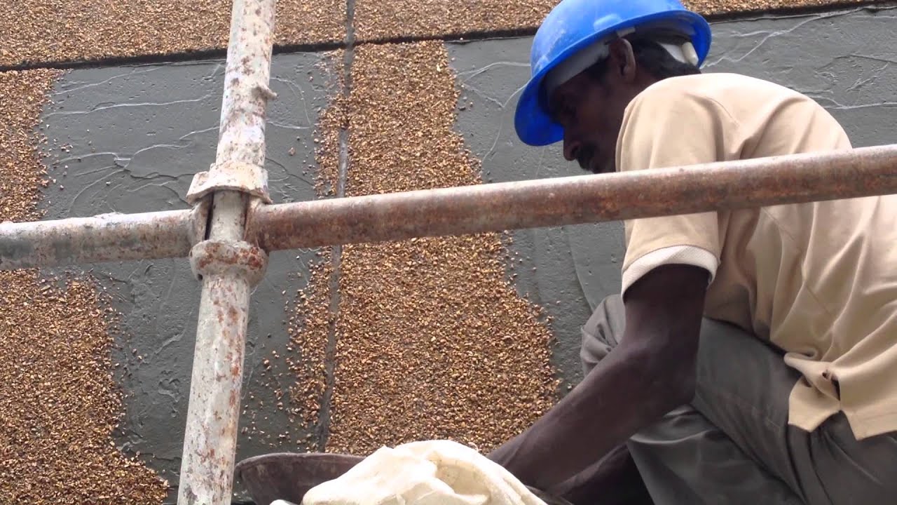 exposed aggregate chipps work - YouTube