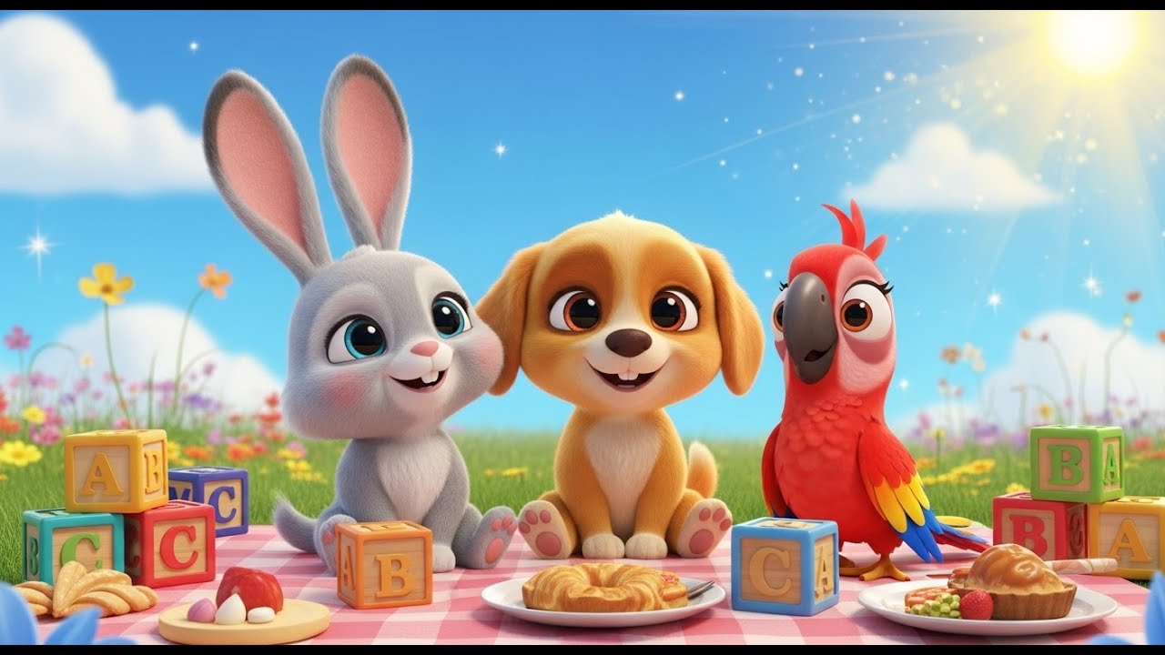 ABC Picnic with Talking Animals 🐰🦊 | Alphabet Song for Kids | Learn A ...