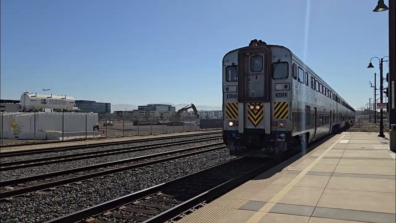 Amtrak Capitol Corridor #728 at Santa Clara Station with CDTX #8312 Cab Car and #2014 F59PHI # ...