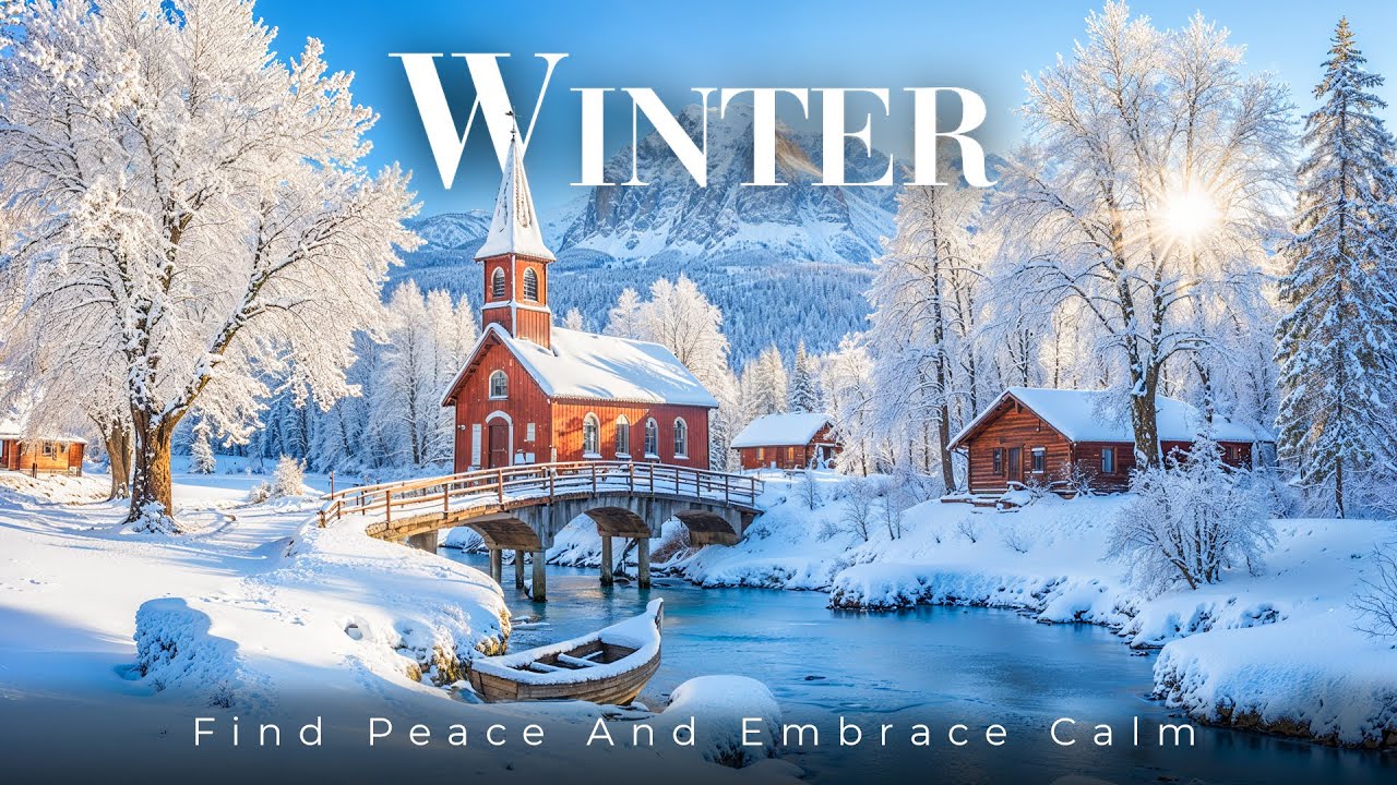 Magical Winter Bliss ️ Soft Instrumental Music with Falling Snow ~ Calm ...