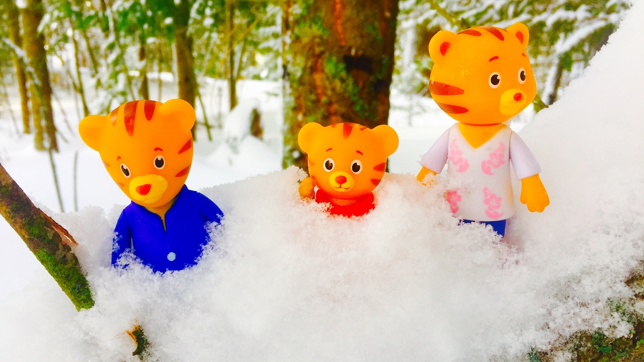 Snow Day with DANIEL TIGER Toys and Puppy! - YouTube