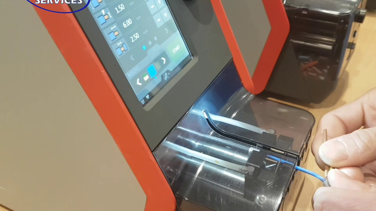 Komax Mira 230 Video Demo - Mains plug preperation - YouTube