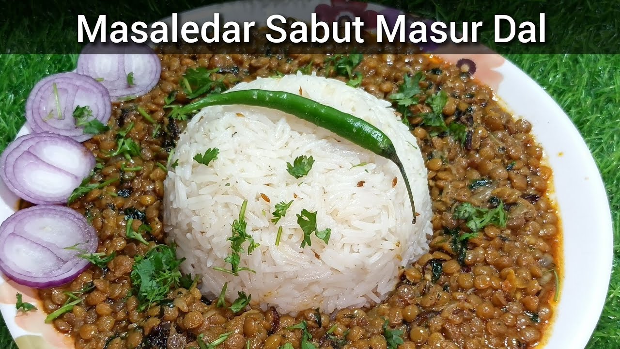 "Spicy Sabut Masur Dal Recipe | Flavorful Hearty Lentil Delight!" - YouTube