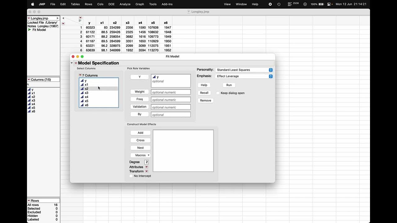 Fitting a basic regression model in JMP - YouTube
