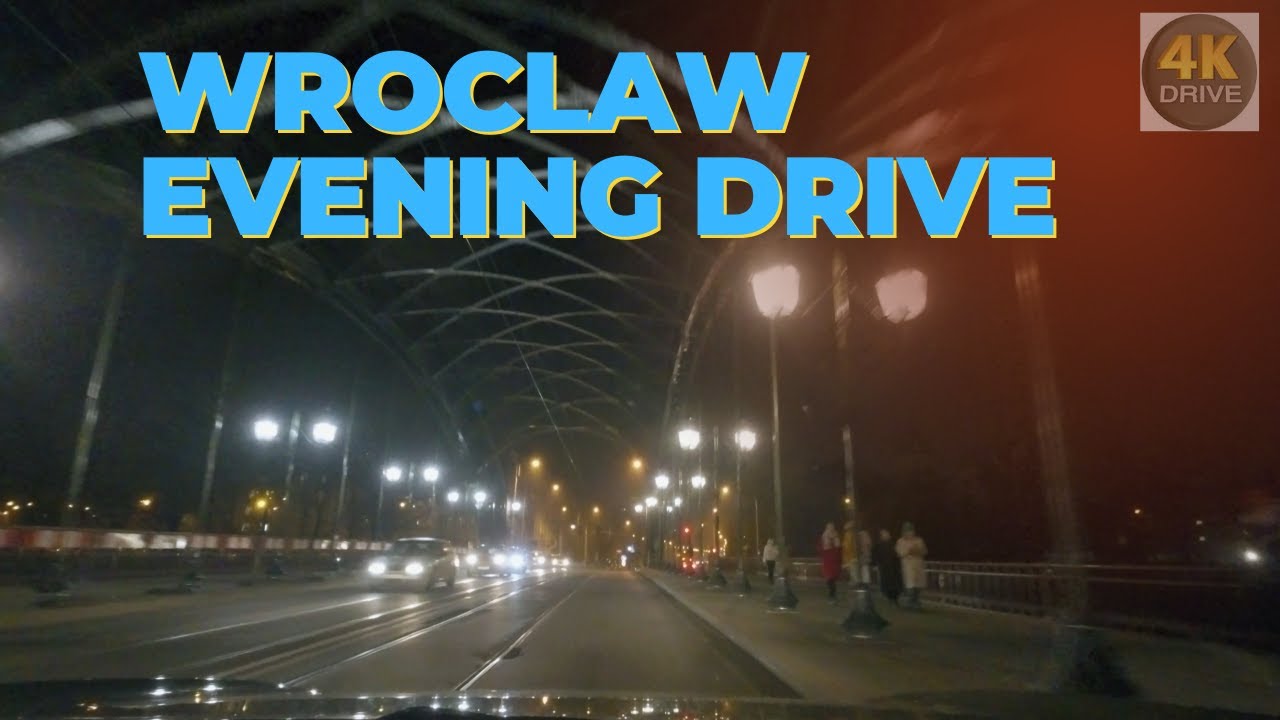Wroclaw Evening drive downtown - YouTube