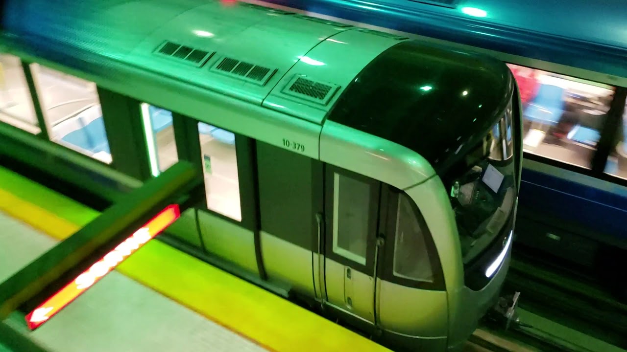 MONTREAL METRO Verdun Two Azur Trains Meet at Tunnel Portal From Above ...