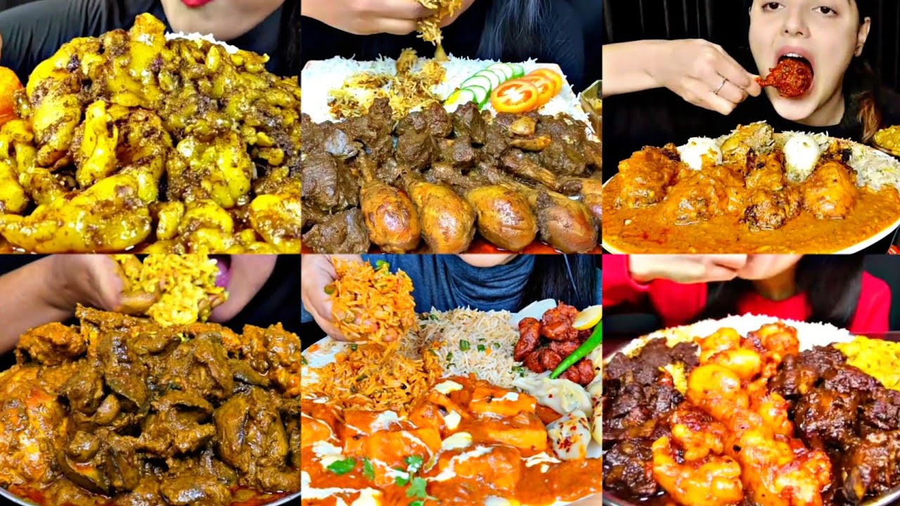 ASMR EATING SPICY CHICKEN CURRY, MUTTON FAT, BUTTER PANEER | BEST ...