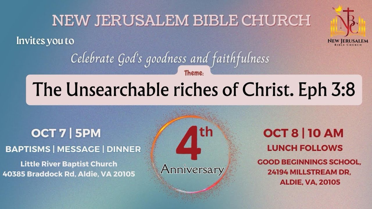 NJBC's 4th Anniversary - BAPTISM -10-07-2023 - YouTube