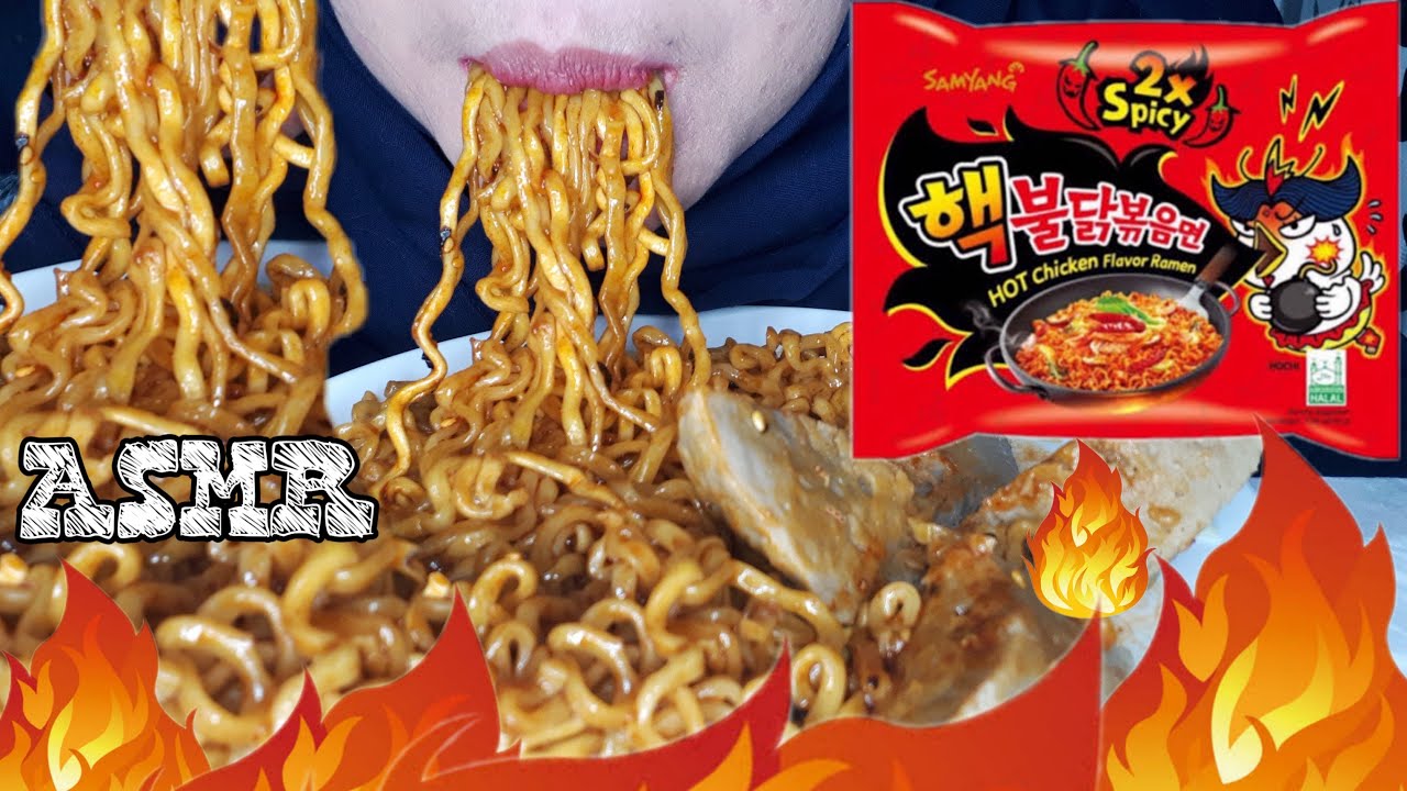 MUKBANG SAMYANG MERAH/2X SPICY HOT/ASMR INDONESIA/No Talking Eating ...