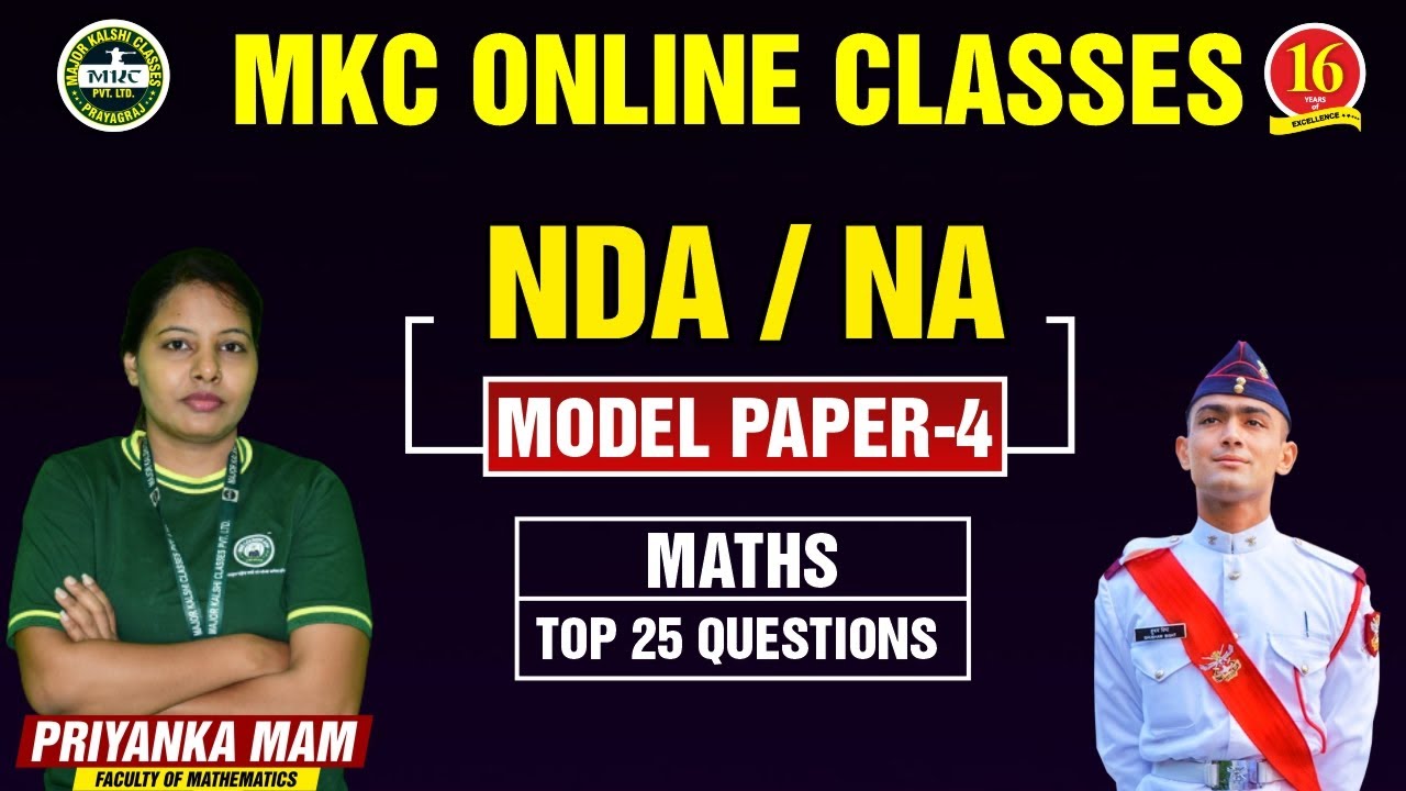 Model Paper Of NDA | Math's Questions | Model Paper 04 | Mathematics ...
