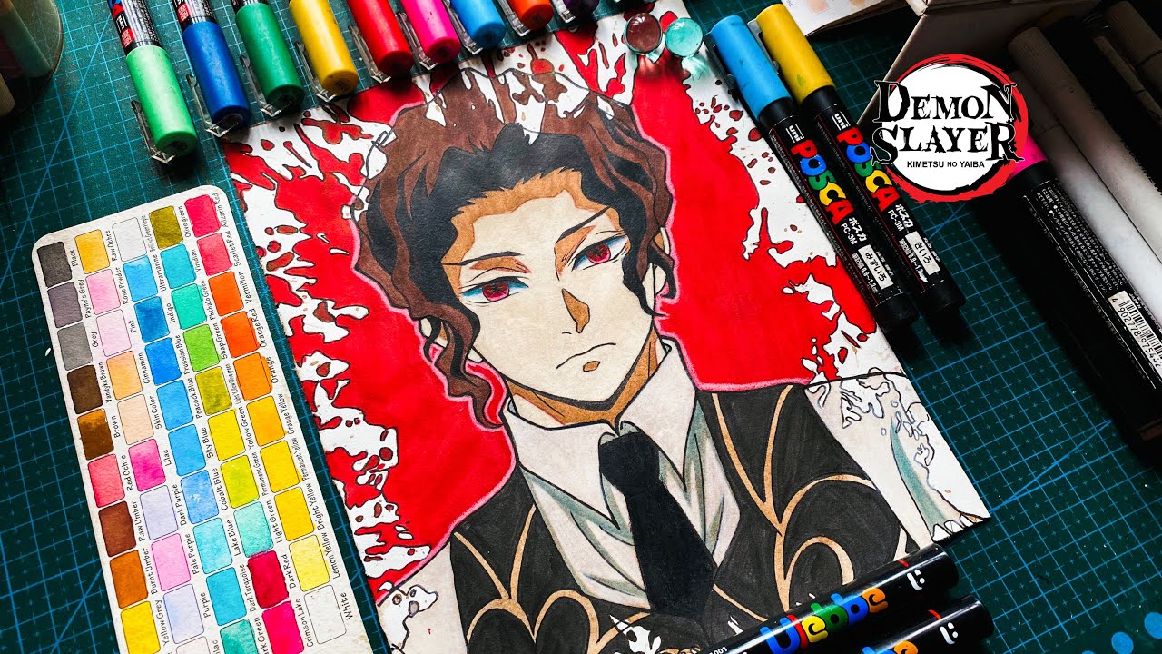 Coloring Process: Muzan Kibutsuji from Demon Slayer/Kimetsu no Yaiba ...