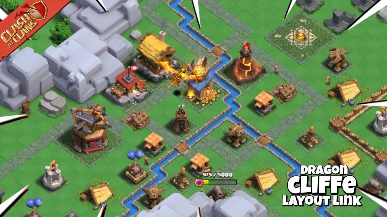 Dragon Cliffs Base Layout | 5 Attack Use !! (Clash Of Clans) - YouTube