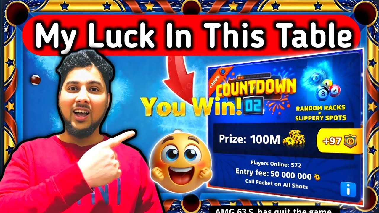 My Luck In RANDOM ROCKS AND SLIPPERY SPOTS Table In 8 Ball Pool Limited ...