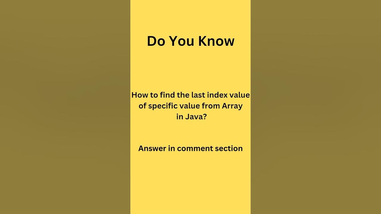 How To Print Last Index Value From Array In Java Java Programming Array Javaforbeginners