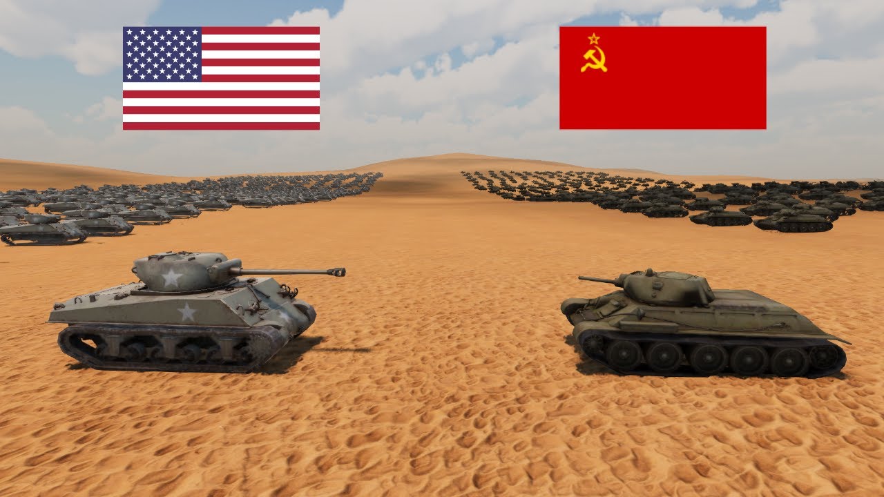 WW2 American Sherman Tanks VS WW2 Soviet T-34 Tanks | Ultimate Epic ...