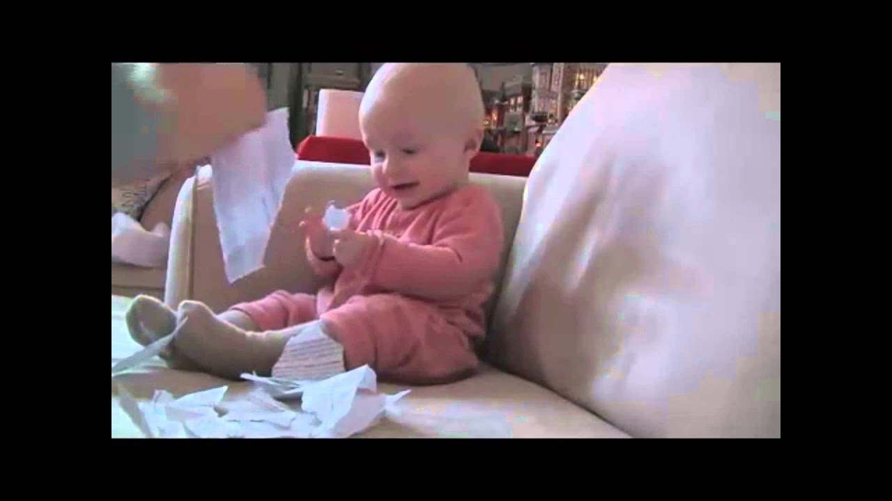 Baby Laughing Hysterically at Ripping Paper - YouTube